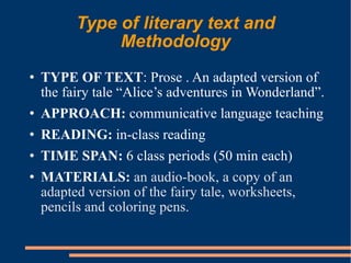PRESENTATION: Lesson Plan Alice in Wonderland | PPT