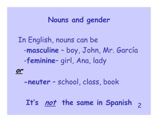 Gender, articles, plural forms | PDF