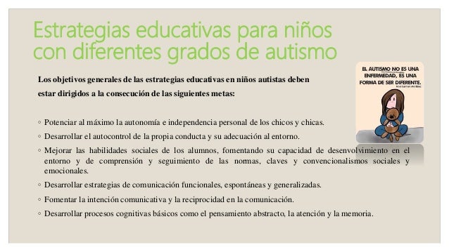 Estrategias Educativas para niños con Autismo.