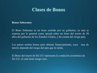 Presentacion_bonos_clase que son los bonos y sus caracteristicas | PPT