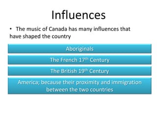 Presentacion canada music | PPTX | World/International Music | Music