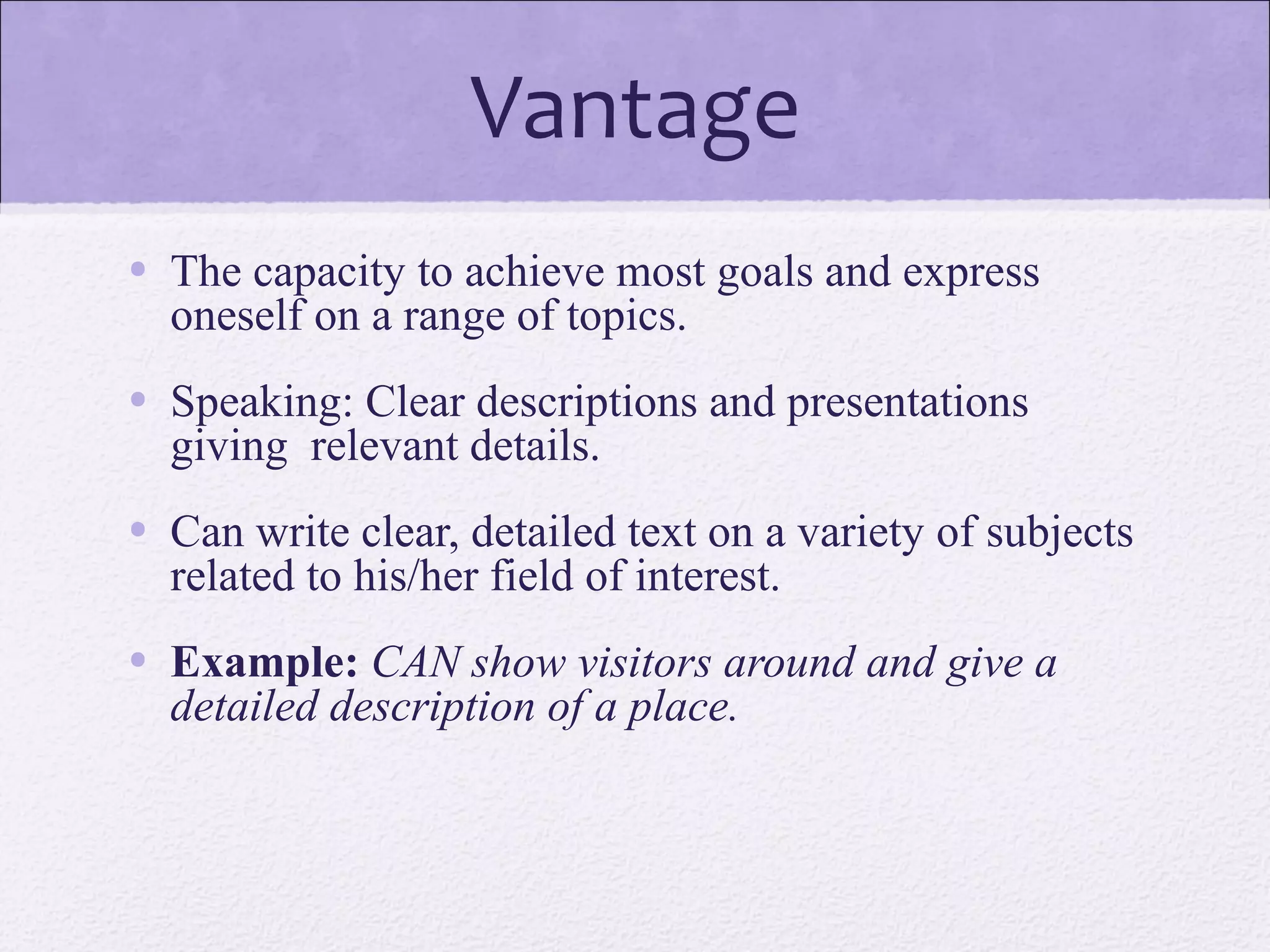 English CAP Presentation | PPT