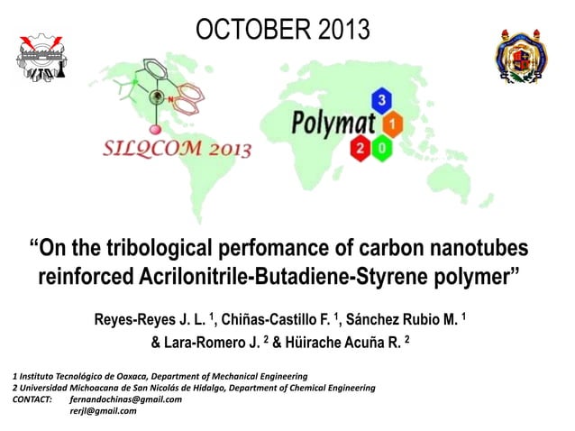 Presentacion Congreso Polymat 2013 Huatulco, Oaxaca, Mexico | PDF