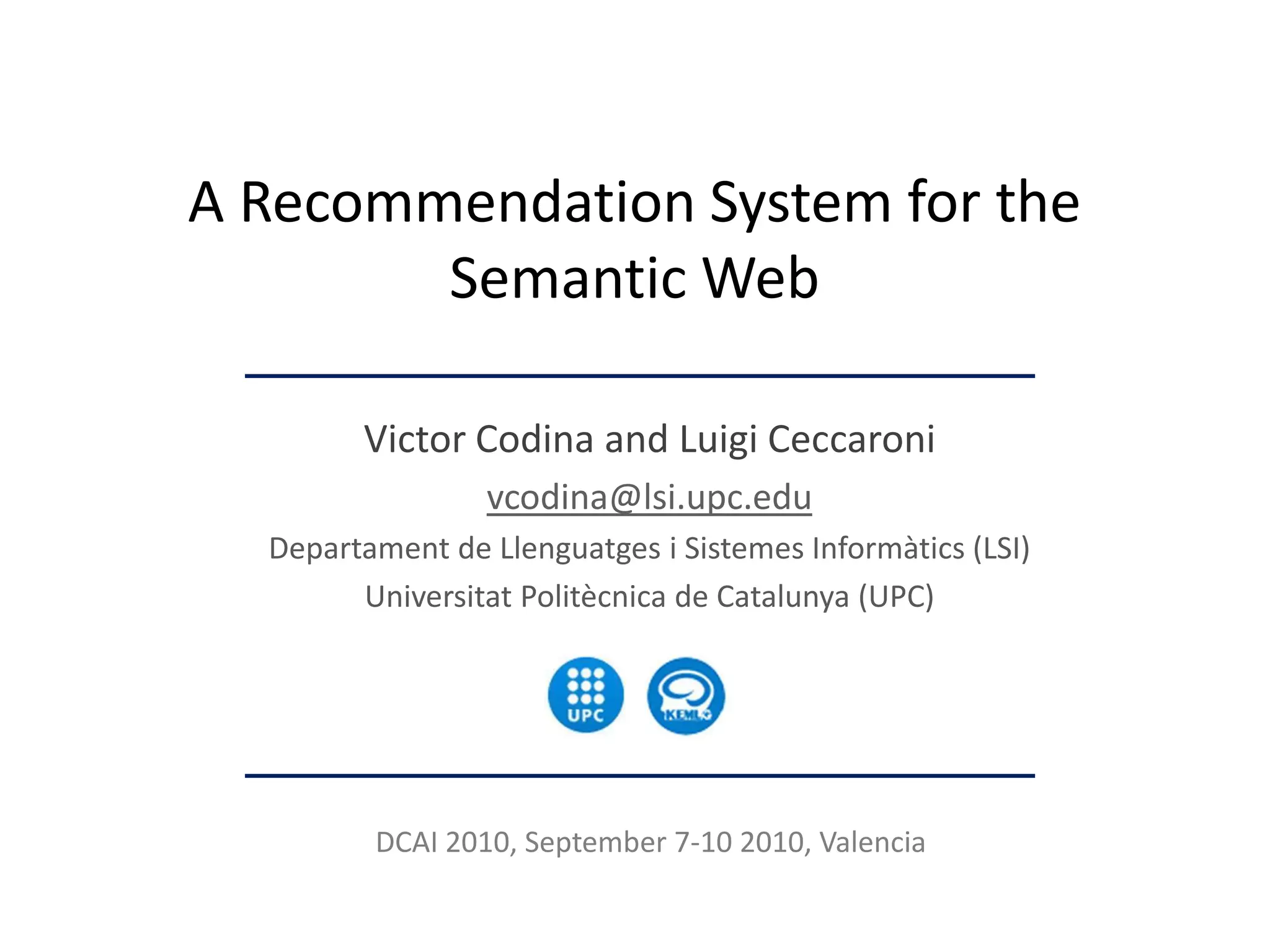 Presentacion Dcai 2010 | PPT