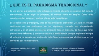 Ciclo de vida Clasico,Paradigma Tradicional y Enfoque tradicional | PDF