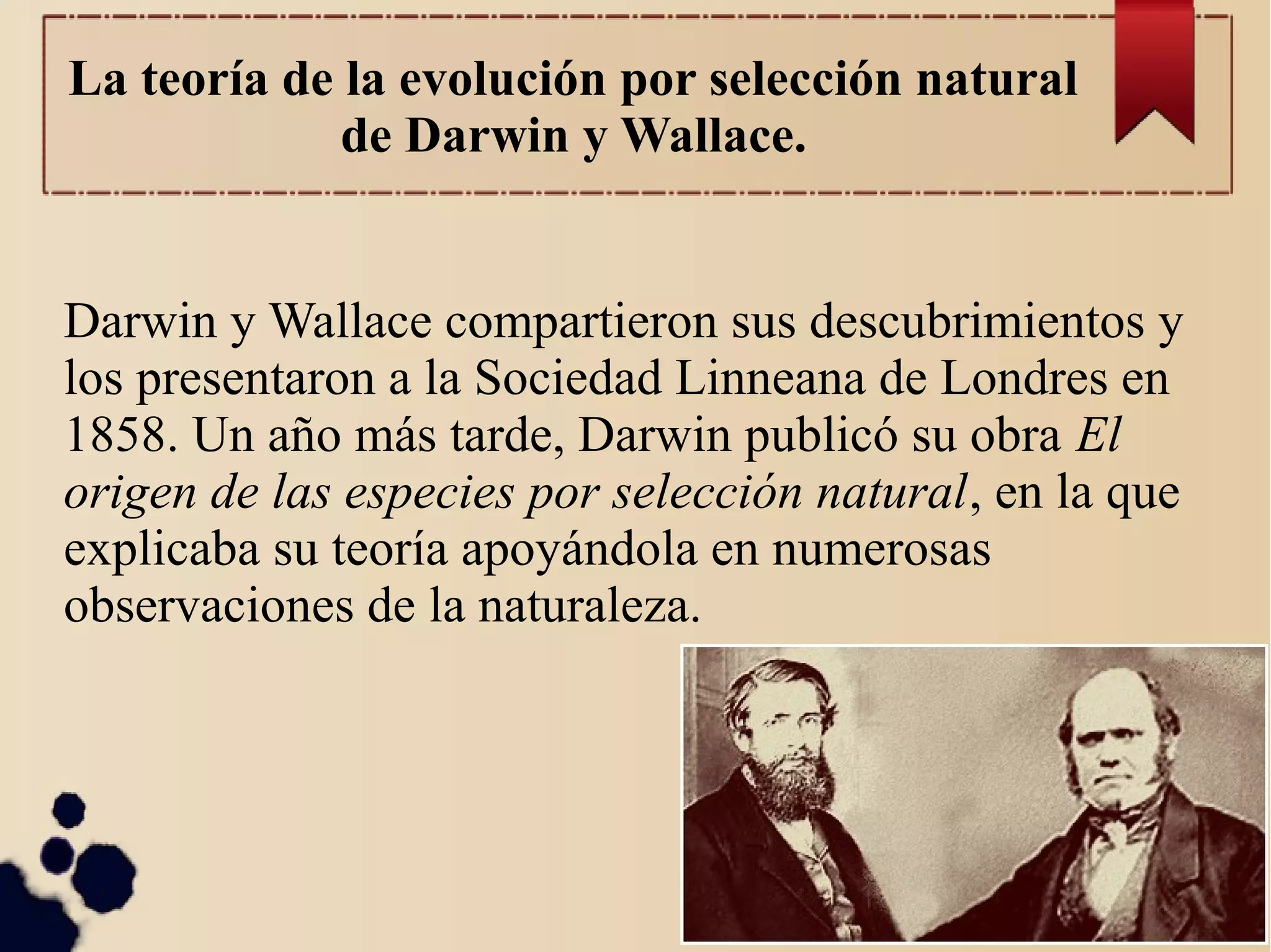 La teoria de la evolucion por seleccion natural de Darwin y Wallace | PPT