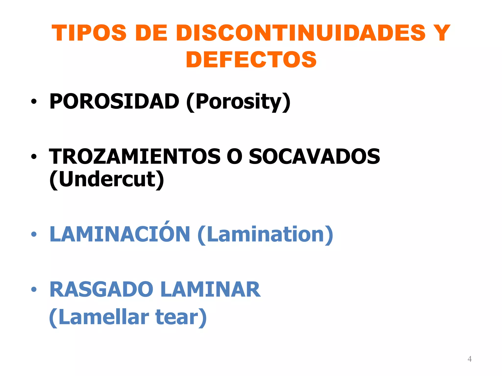 Presentacion de discontinuidades y defectos en la soldadura | PPTX