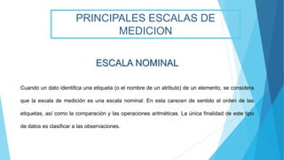 Escalas de medición - estadistica | PPTX