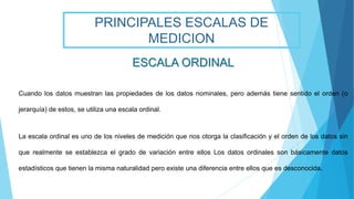 Escalas de medición - estadistica | PPTX