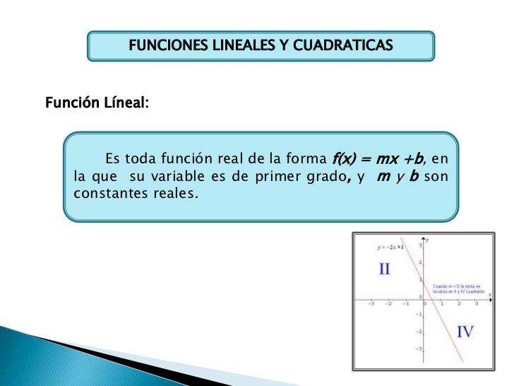 FUNCION LINEAL Y CUADRATICA