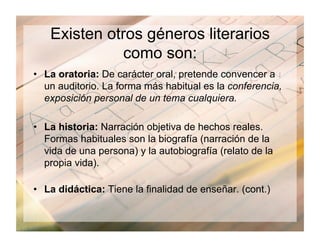 Presentación de géneros literarios | PDF