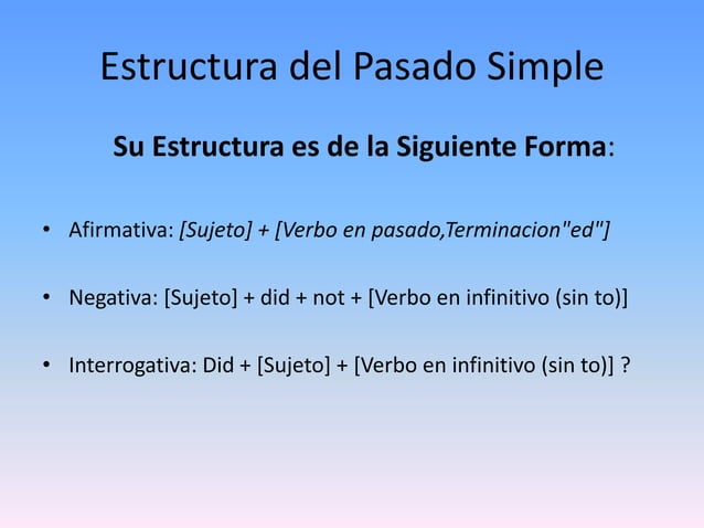 Presentación del Pasado Simple | PPTX