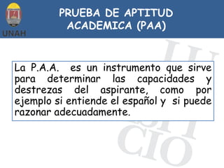 PRUEBA DE APTITUD ACADÉMICA | PPTX