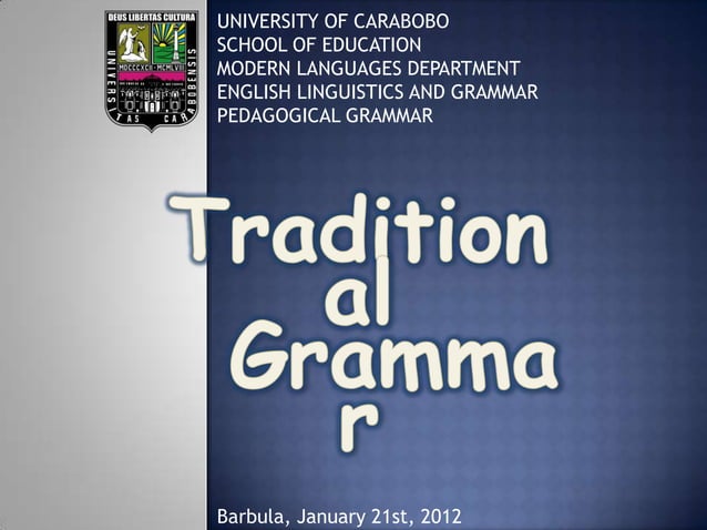 gramática tradicional | PPT
