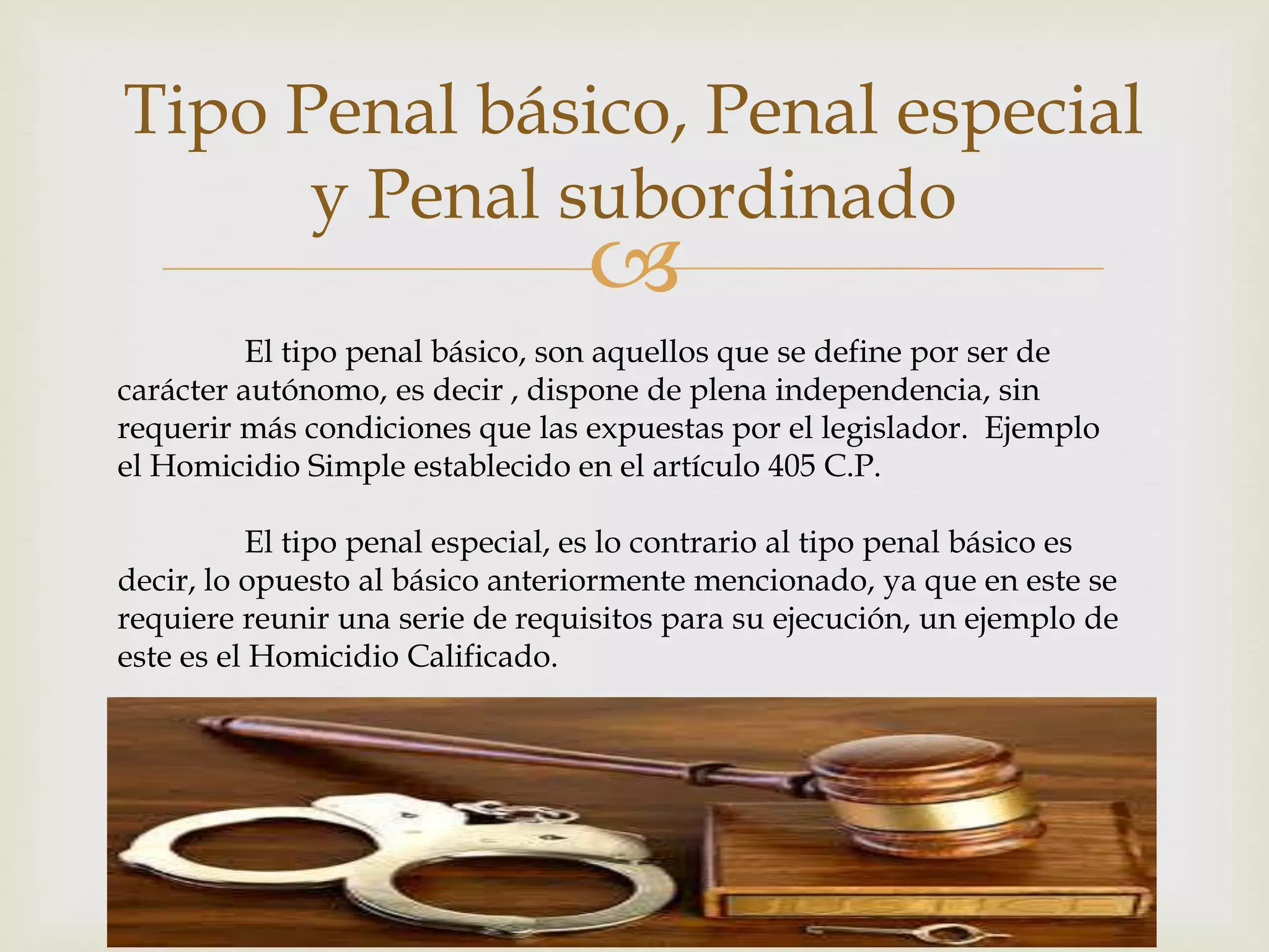 Presentacion derecho penal especial | PPT | Descarga Gratuita