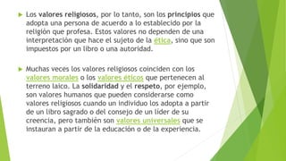 Presentacion de valores religiosos | PPTX