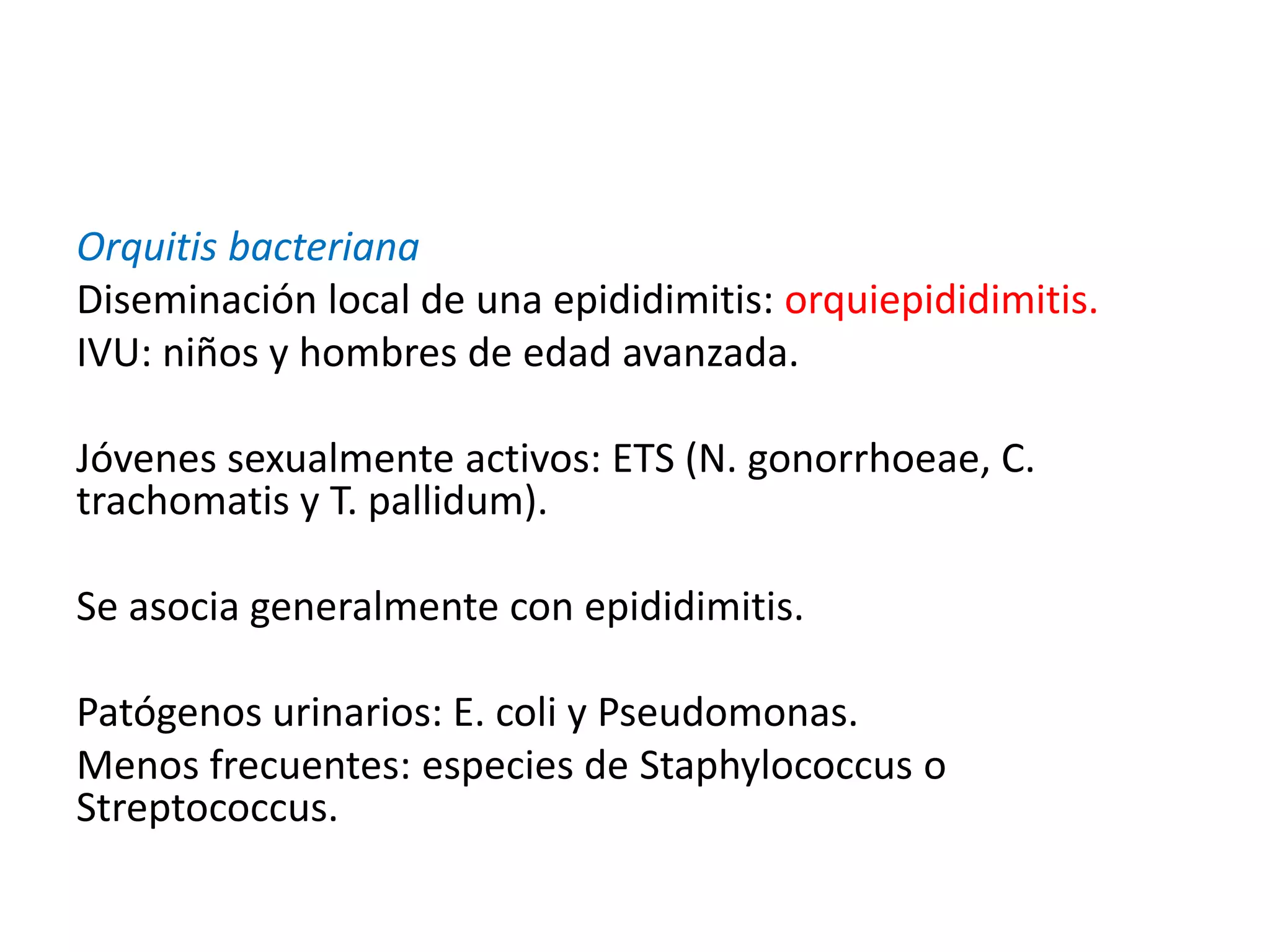 ORQUIEPIDIDIMITIS, TORCION TESTICULAR Y CA TESTICULAR