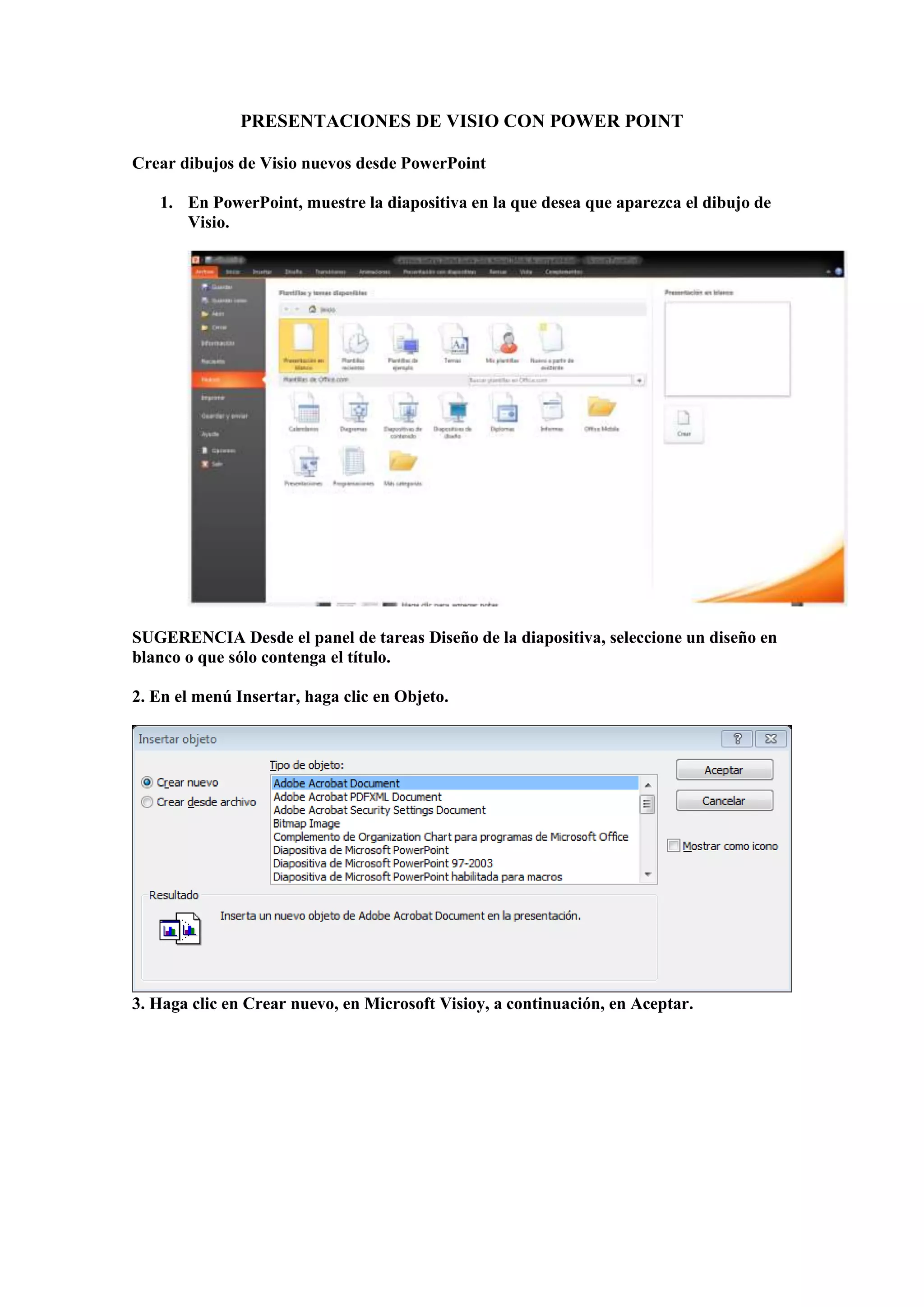 Presentaciones de visio con power point | DOCX