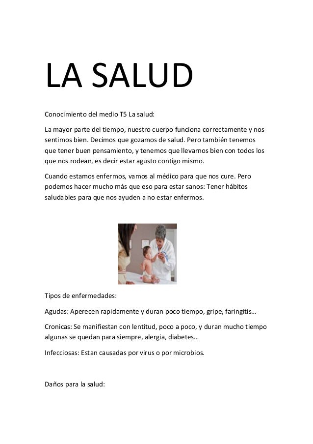 Presentaciones tema 5 la salud 6ºB 14-15