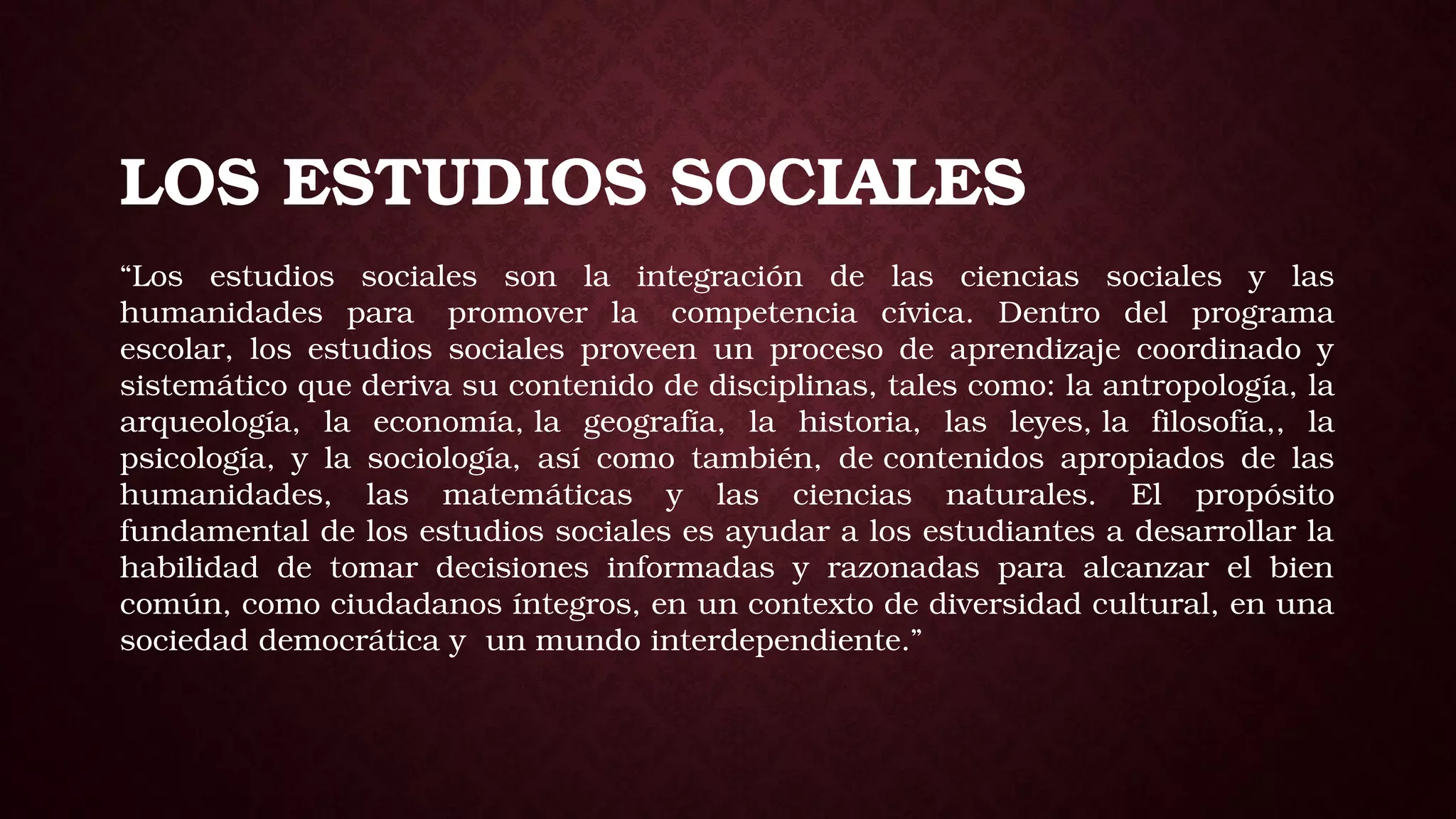 Disciplinas de los estudios sociales | PDF