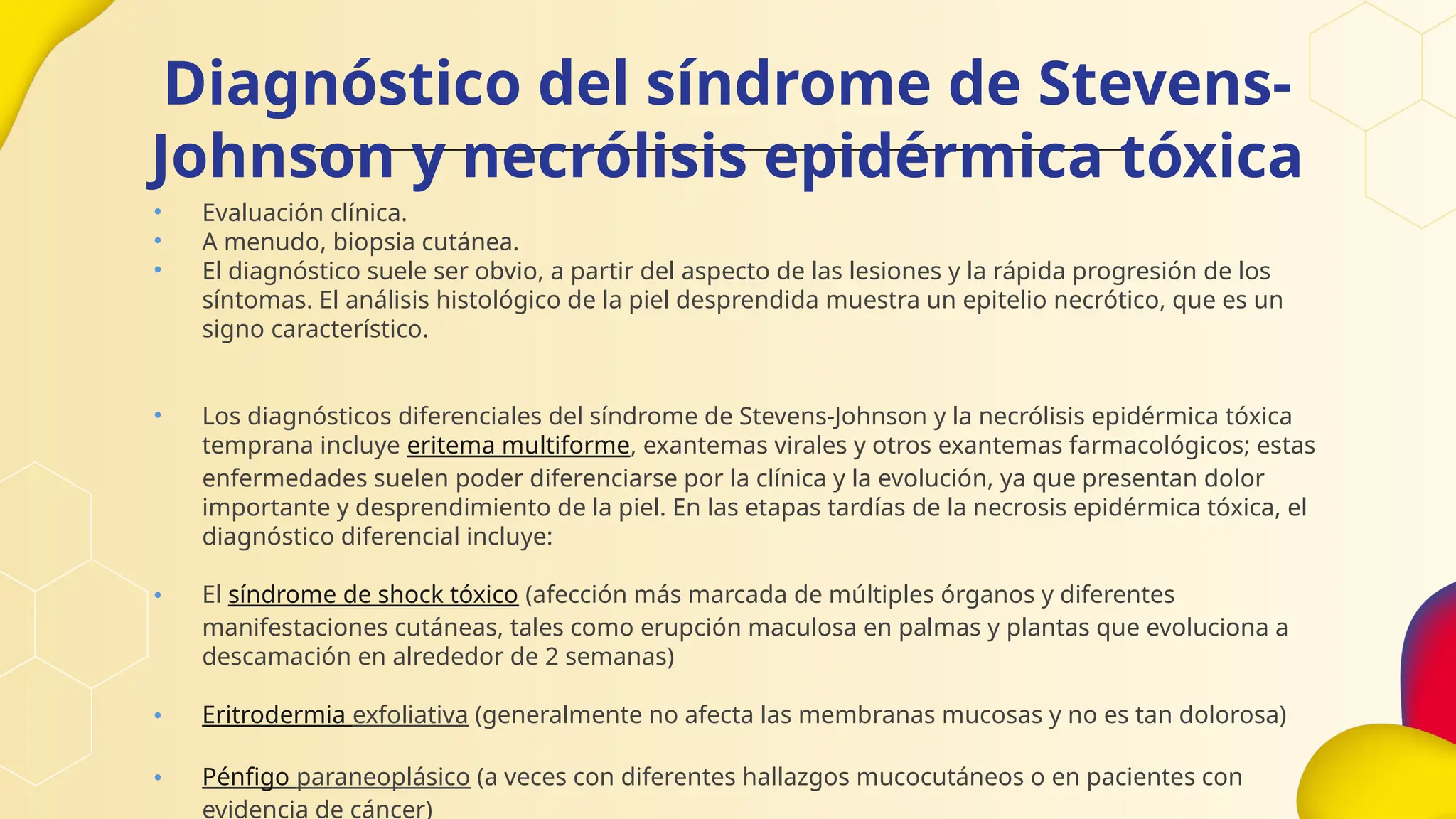 Síndrome de Stevens - Johnson y Necrólisis epidérmica tóxica. | PPTX