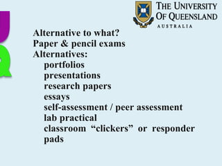alternatives to testing | PPT | Educational Assessment | Education
