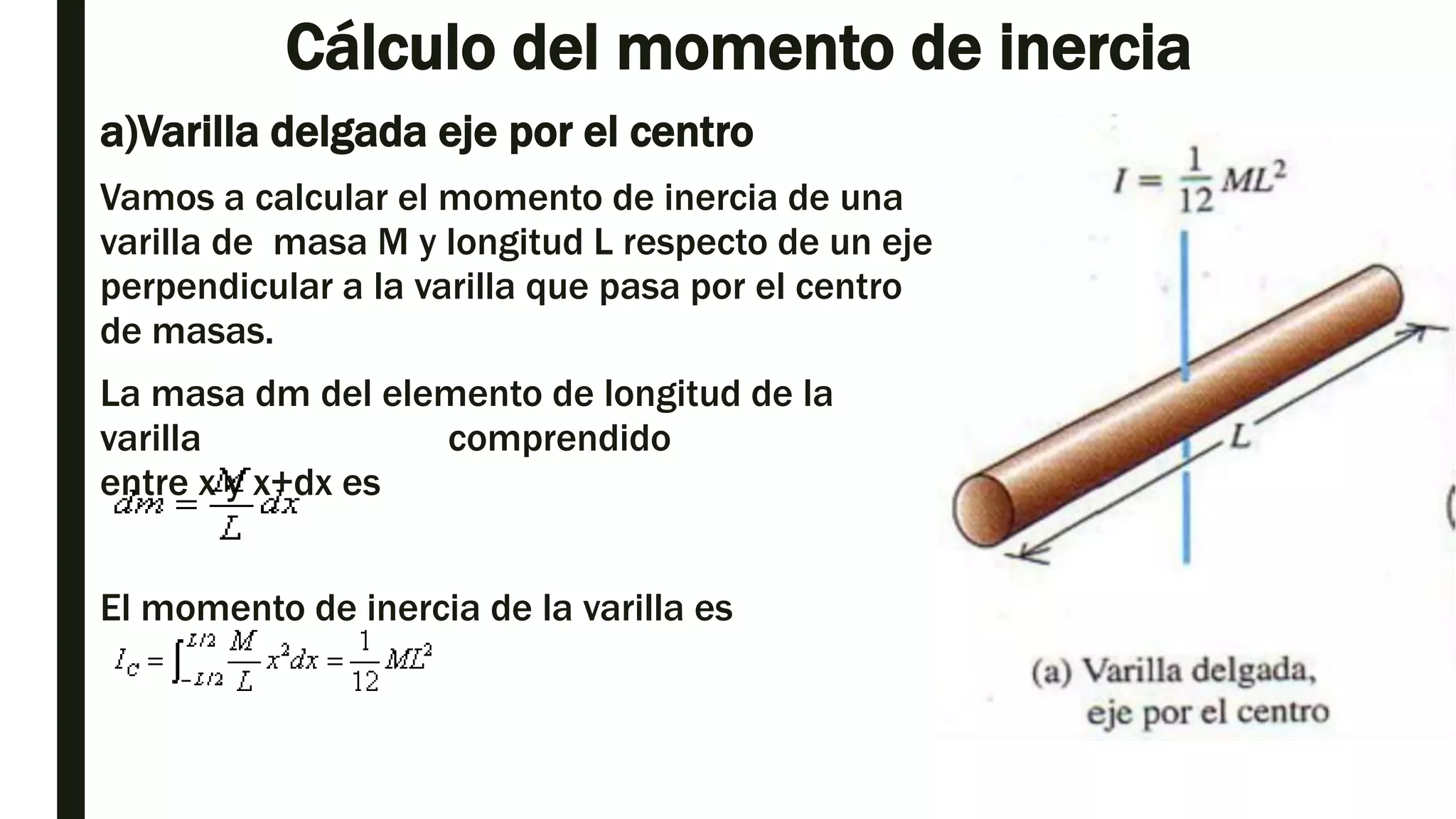 Momento de inercia de una distribucion continua de masa | PPT