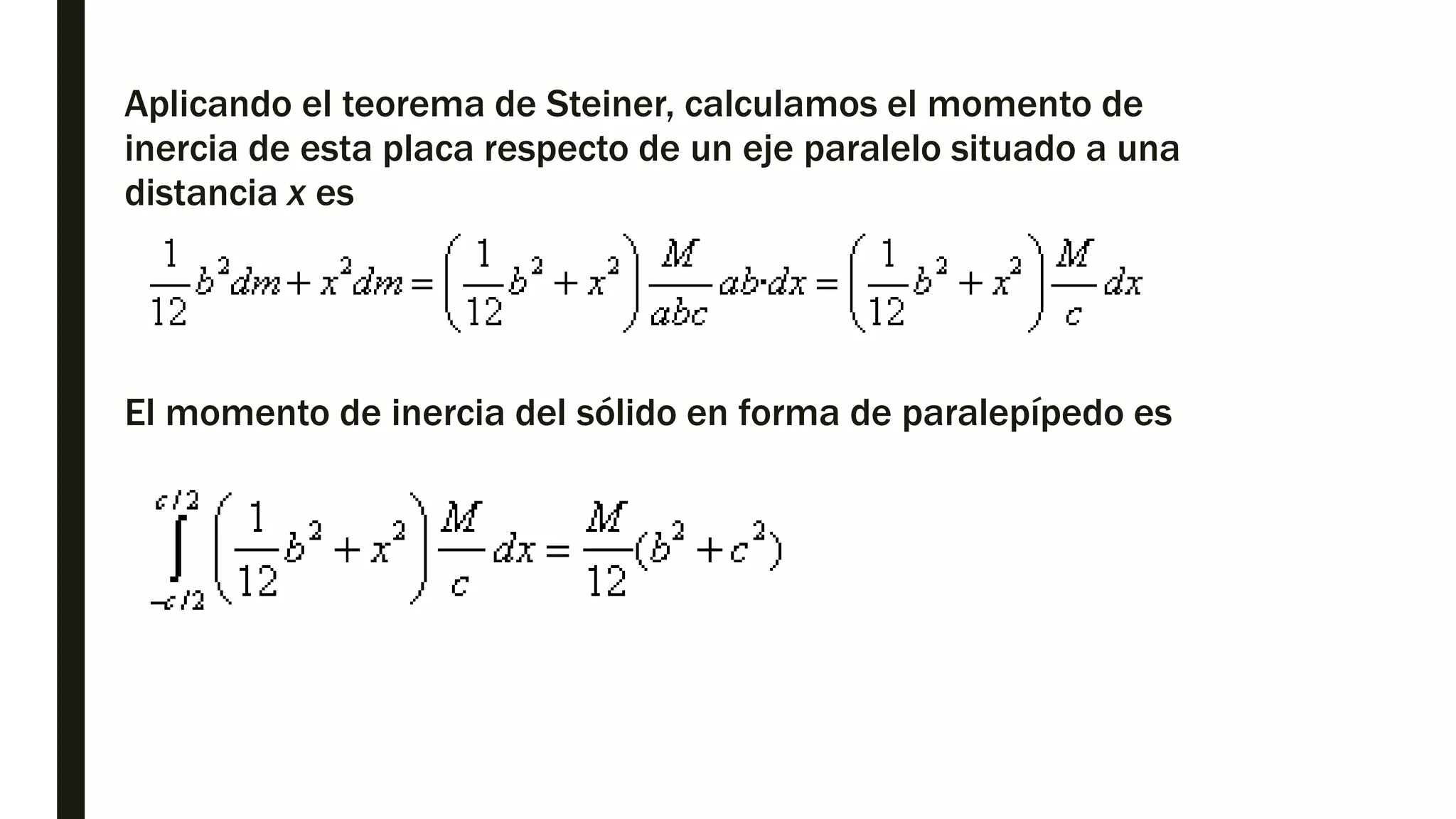 Momento de inercia de una distribucion continua de masa | PPT