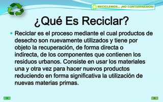 el reciclaje | PPTX