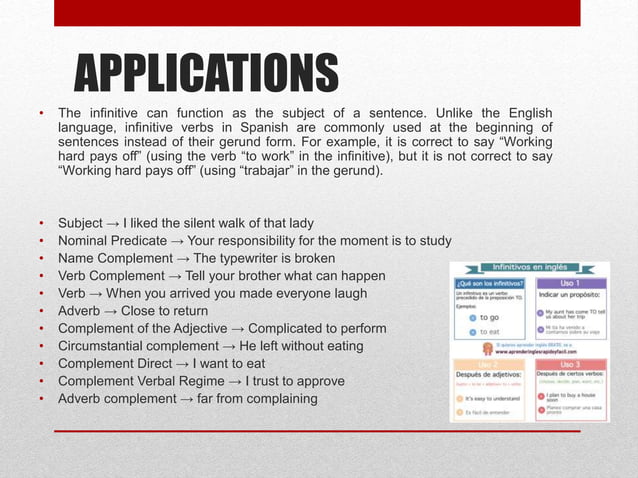 PRESENTACION INFINITIVE AND GERUNDS.pptx | Resume Writing and Advice ...