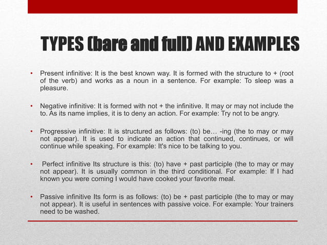 PRESENTACION INFINITIVE AND GERUNDS.pptx | Resume Writing and Advice ...