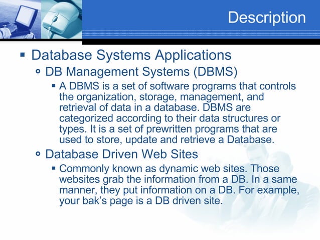 Database Systems Introduction (INTD-3535) | PPT Database Systems Introduction (INTD-3535) | PPT