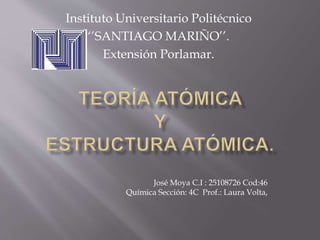 Presentacion. Teoria Atómica Y Estructura Atomica. | PPTX