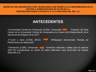 DISEÑO DE UNA INFRAESTRUCTURA TECNOLOGICA (IT) QUE PERMITA ALTA ...