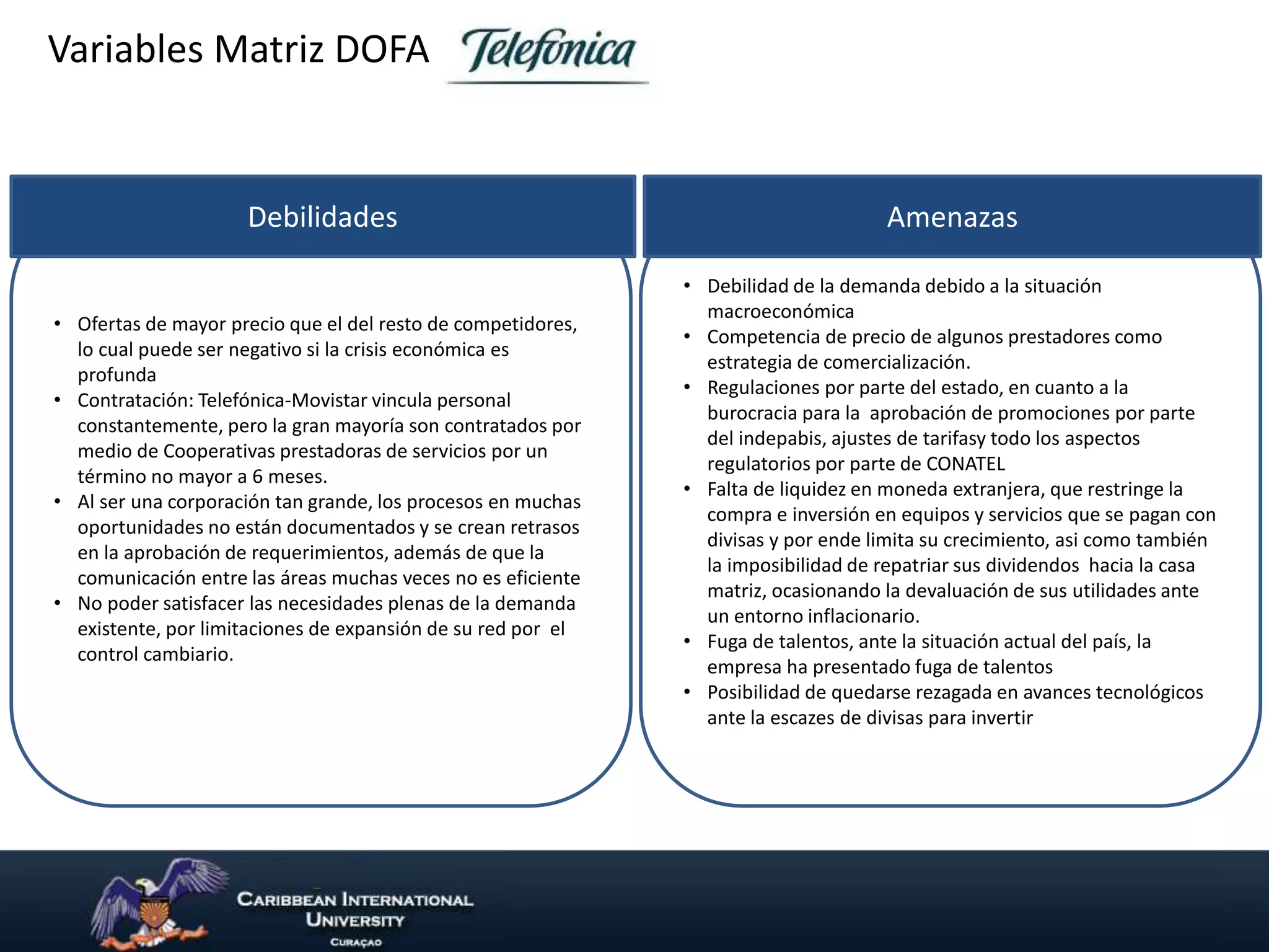 Presentacion matriz dofa y peea | PPTX | Large Business | Business