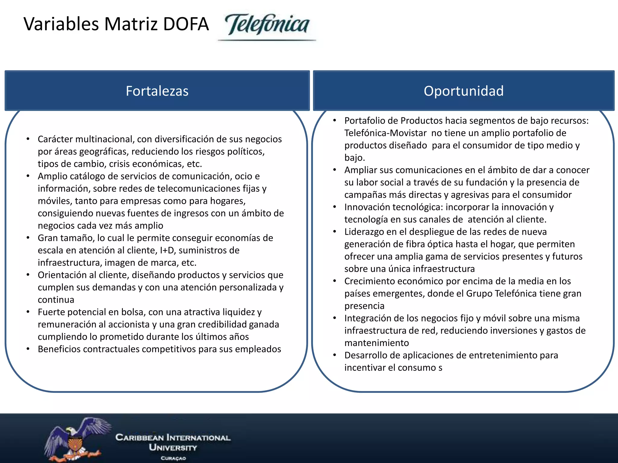 Presentacion matriz dofa y peea | PPTX | Large Business | Business