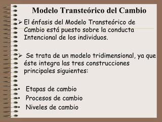 Presentacion modelo transteórico del cambio | PPTX