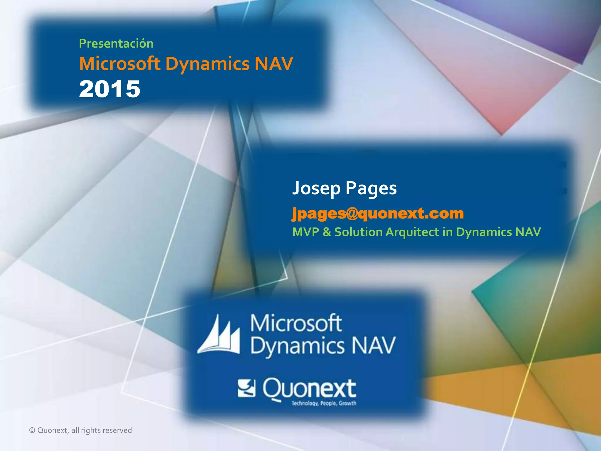 Presentacion Dynamics NAV 2015 | PPTX