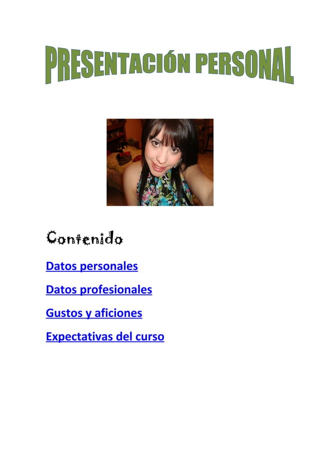 Presentacion personal | PDF