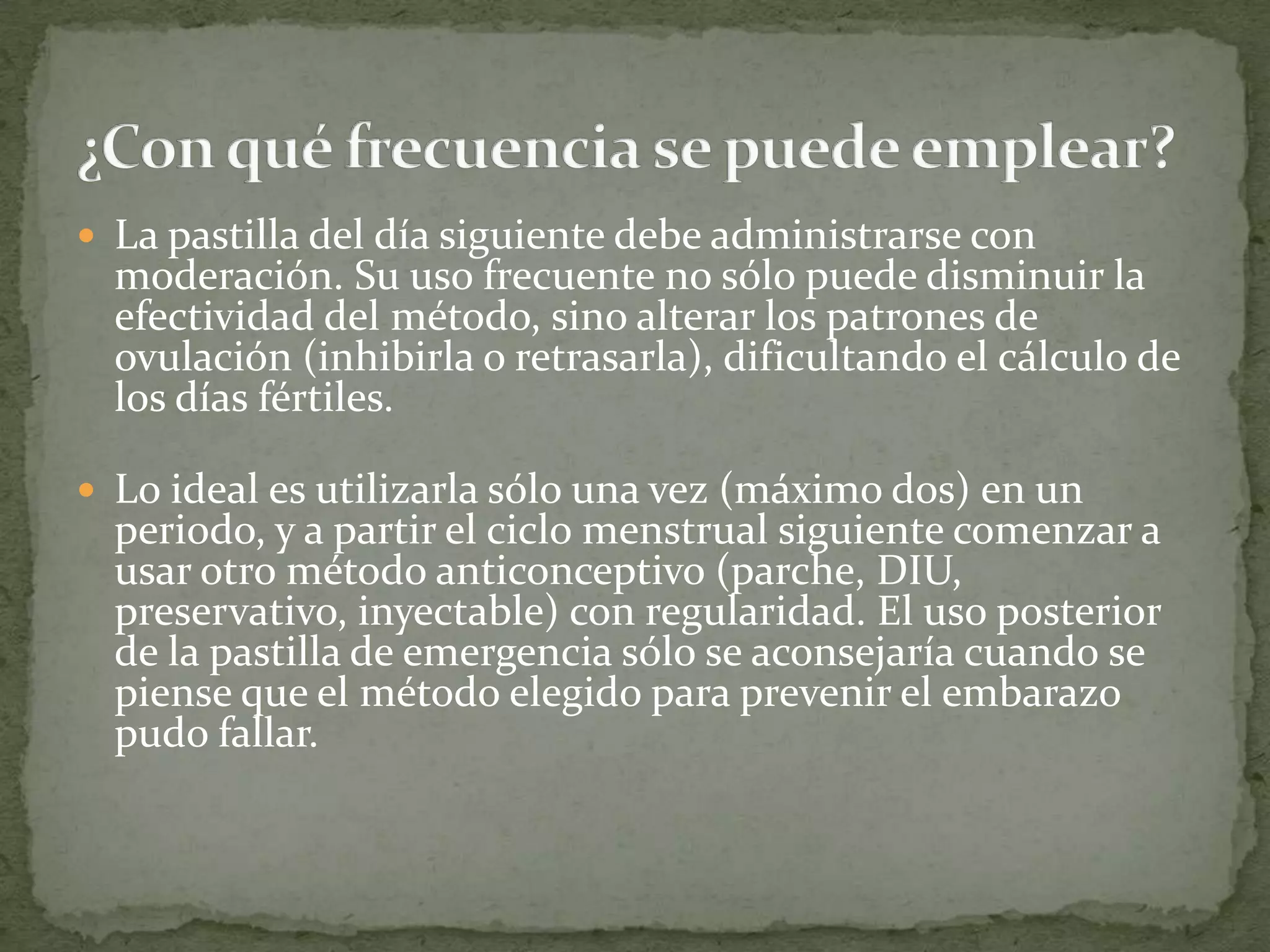 Presentacion pildora del dia siguiente | PPTX