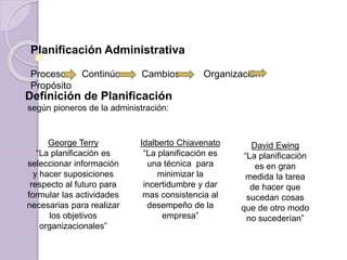 Presentación planificación administrativa | PPTX