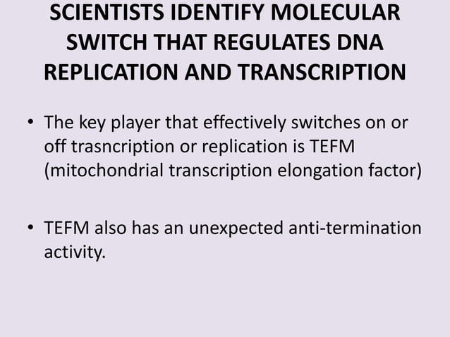 Molecular switch that regulates DNA replication and tracking DNA | PPT