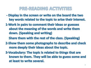 Pre, while and post-reading activities | PPTX