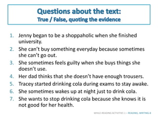 Pre, while and post-reading activities | PPTX