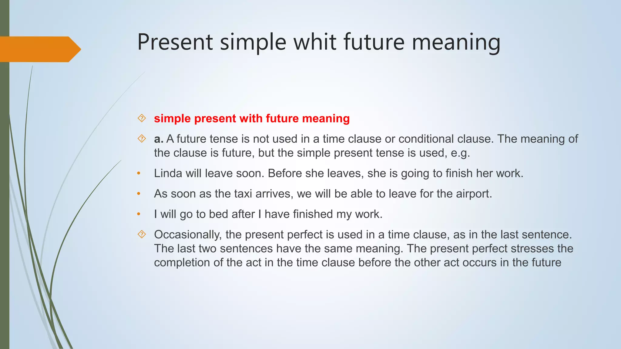 Present Simple With Future Meaning | PPTX