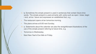 Present Simple With Future Meaning | PPT