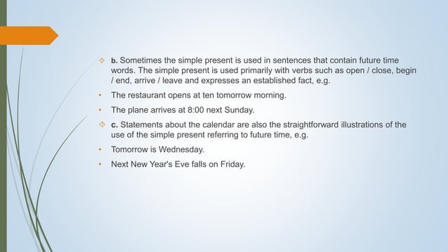 Present Simple With Future Meaning | PPT