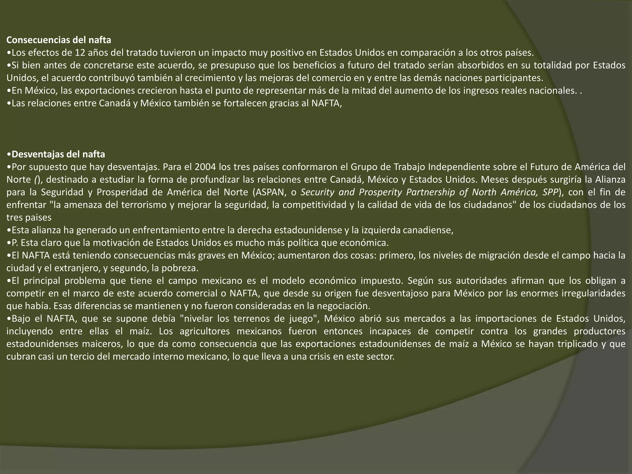 Presentacion power point proceso de integracion el nafta | PPT