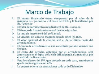 Presentacion practica de contabilizacion de un Arrendamiento Financiero ...