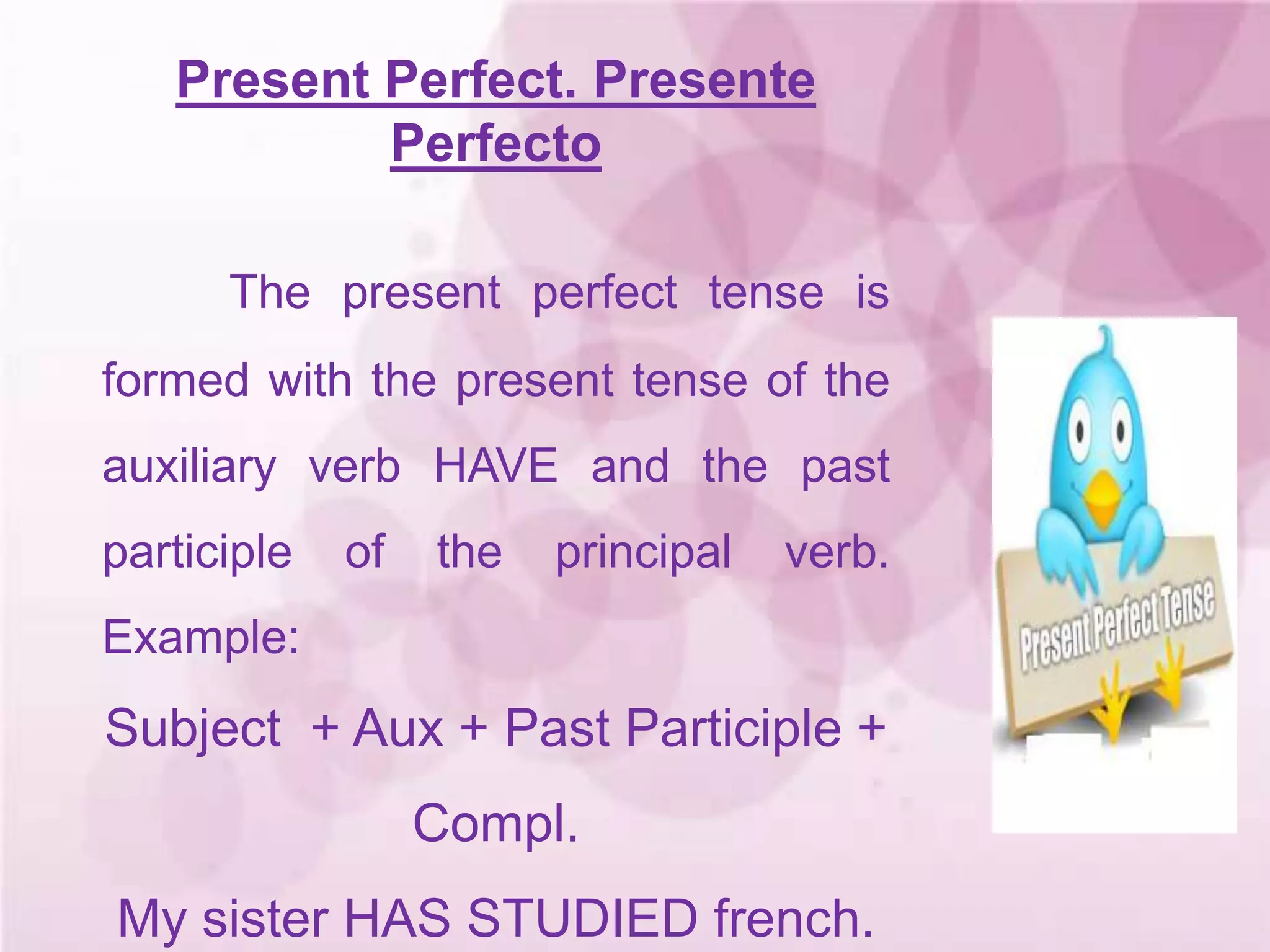 Presentacion presente perfect | PPTX